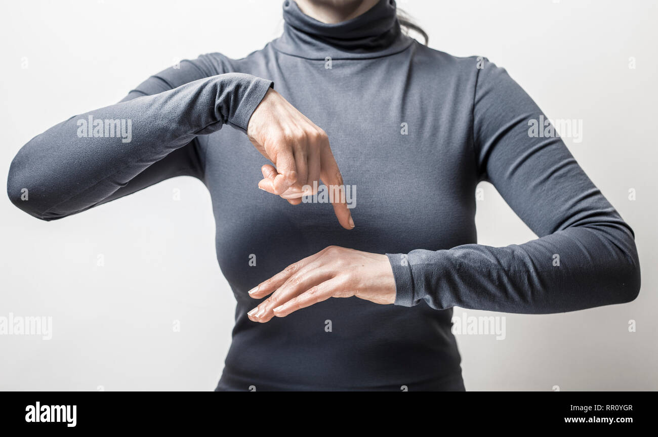 Sign language deaf Stock Photo - Alamy