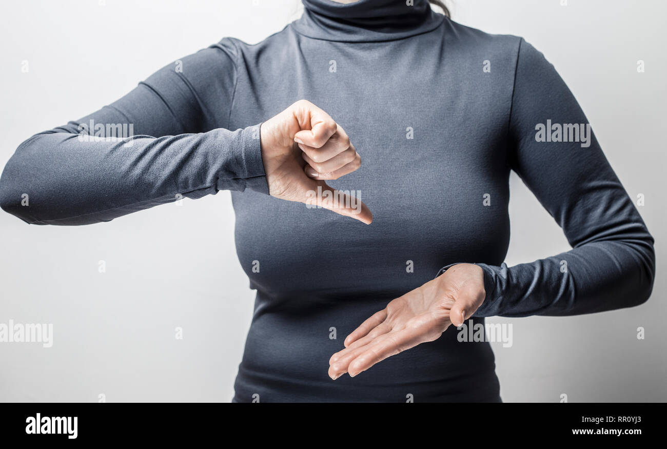 Sign language deaf Stock Photo - Alamy