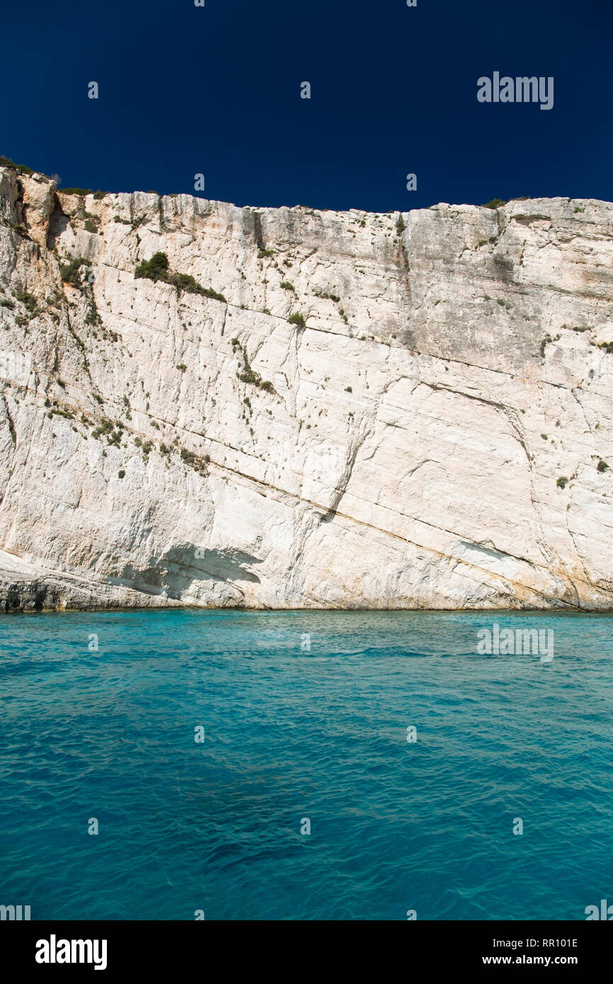 Rocks of the Zakynthos island with a turquoise Ionian sea Stock Photo ...