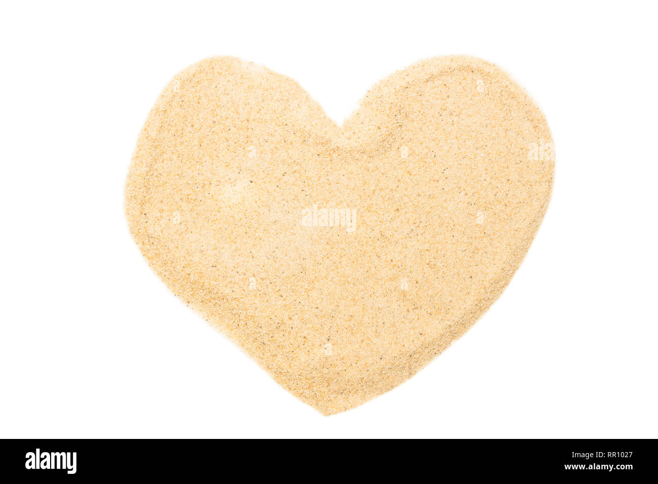 Sand heart on white background Stock Photo - Alamy