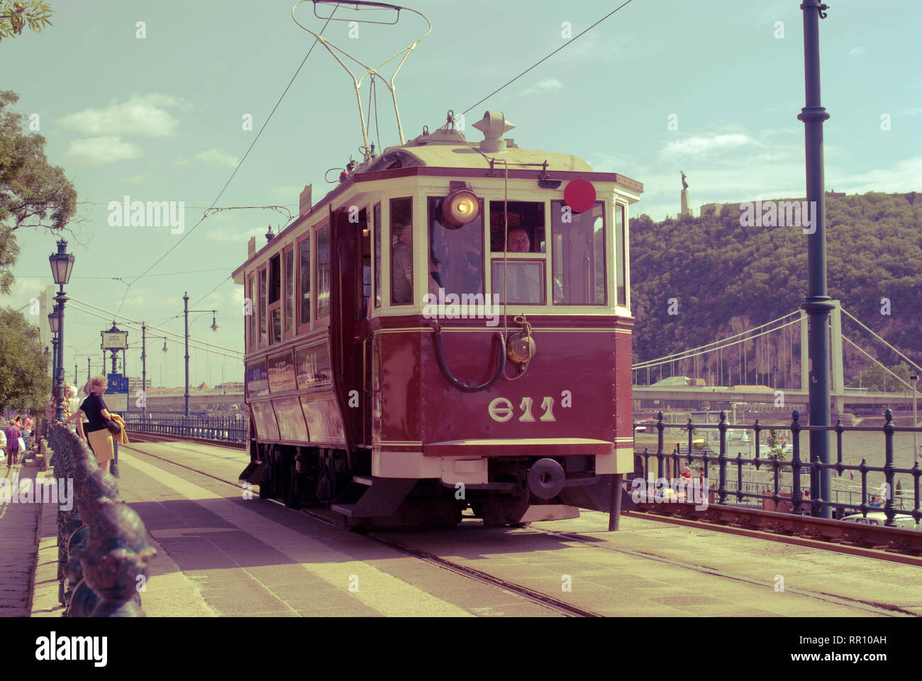 Retro tram carriage in the street Stock Photo - Alamy