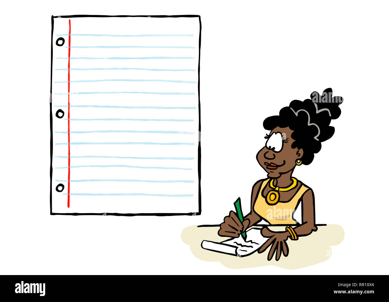 Woman writing cartoon Cut Out Stock Images & Pictures - Alamy