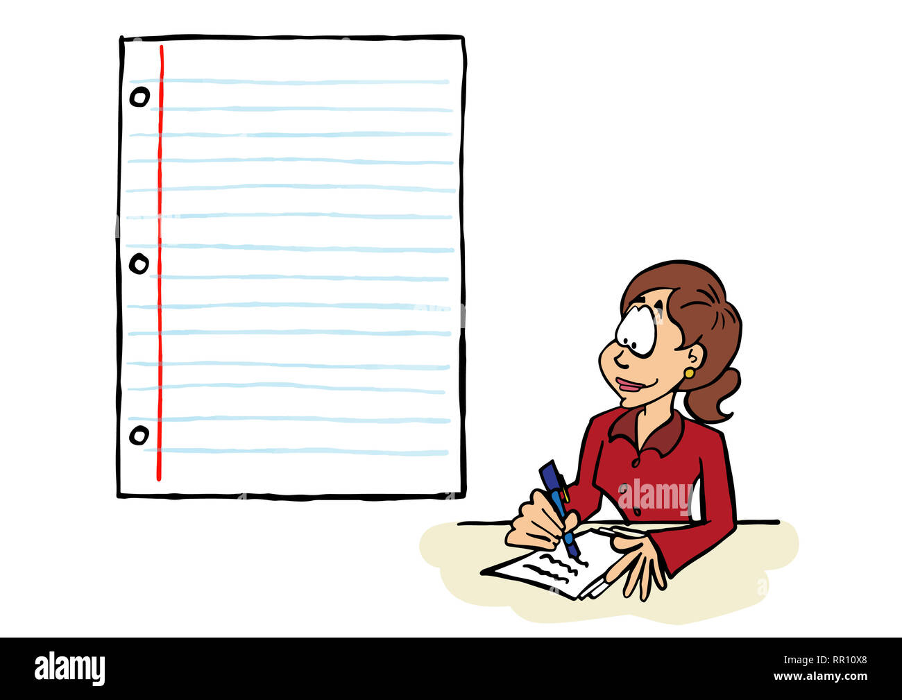 Young Woman writing on paper Stock Photo - Alamy