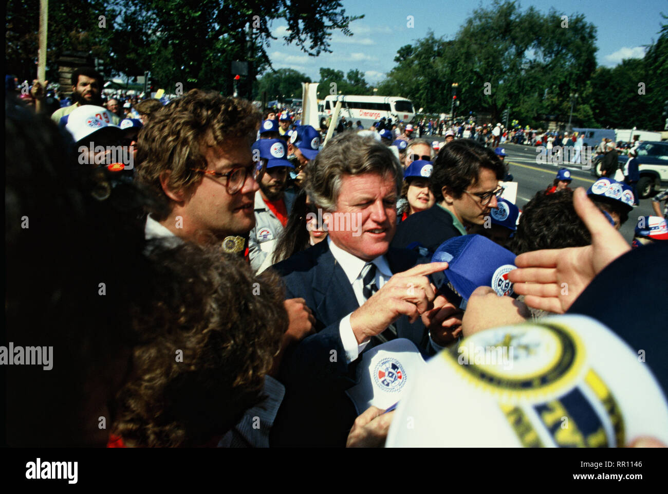 Senator Edward Kennedy campaigning for president in Chicago, Il. in ...
