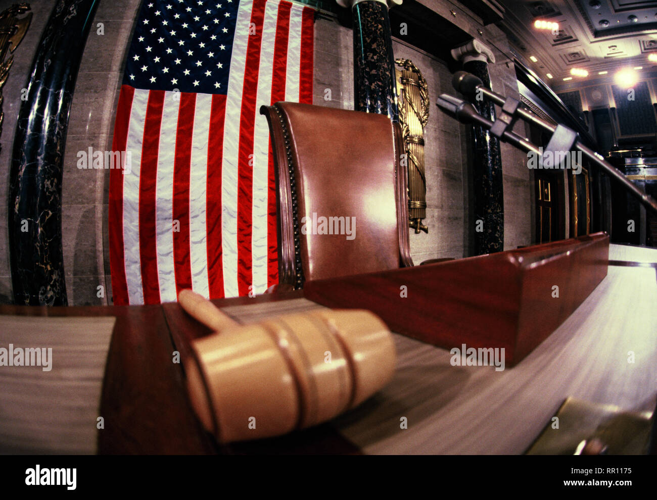 The Speaker of the Houseâ€™s gavel and chair in the chamber of the ...