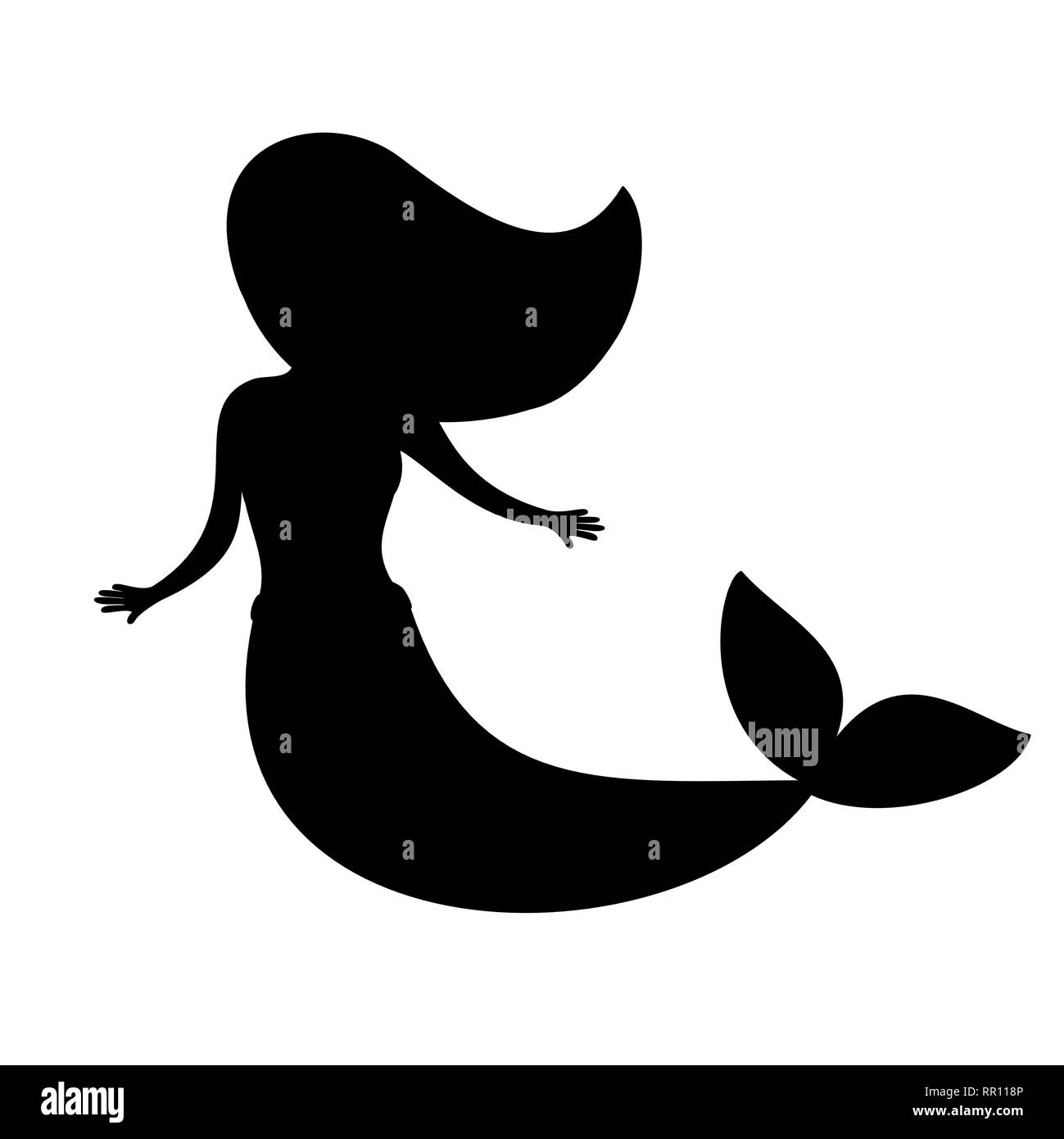 Cartoon Mermaid Silhouette