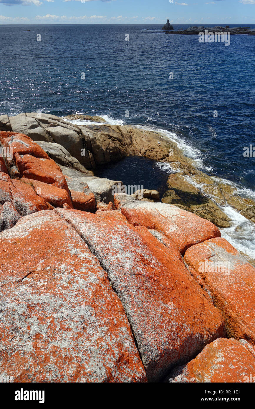 Rockpool at Sloop Reef, Bay of Fires, near St Helens, Tasmania ...