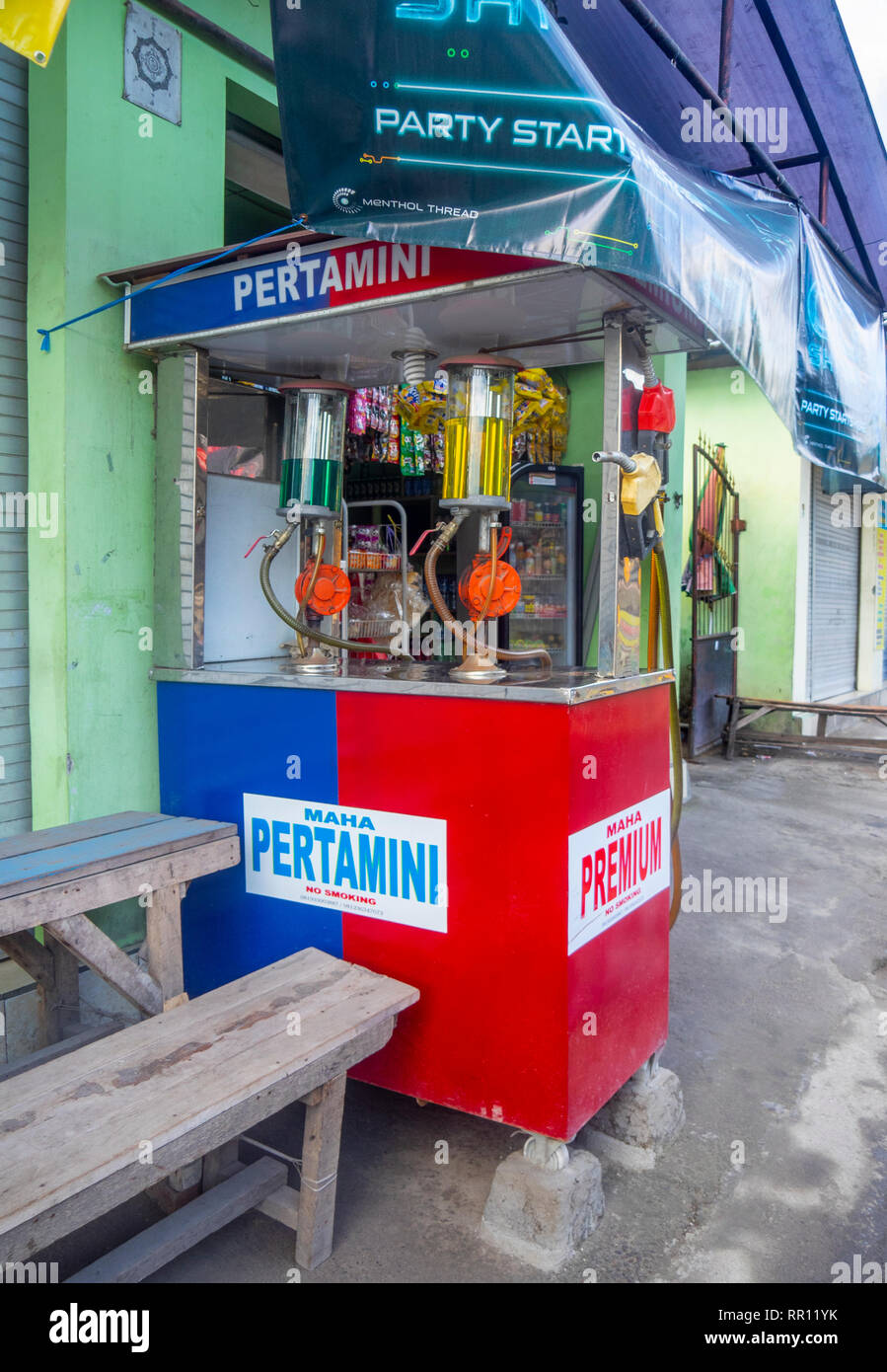 Petrol bowser gasoline pump in Jimbaran Bay Bali Indonesia Stock Photo ...
