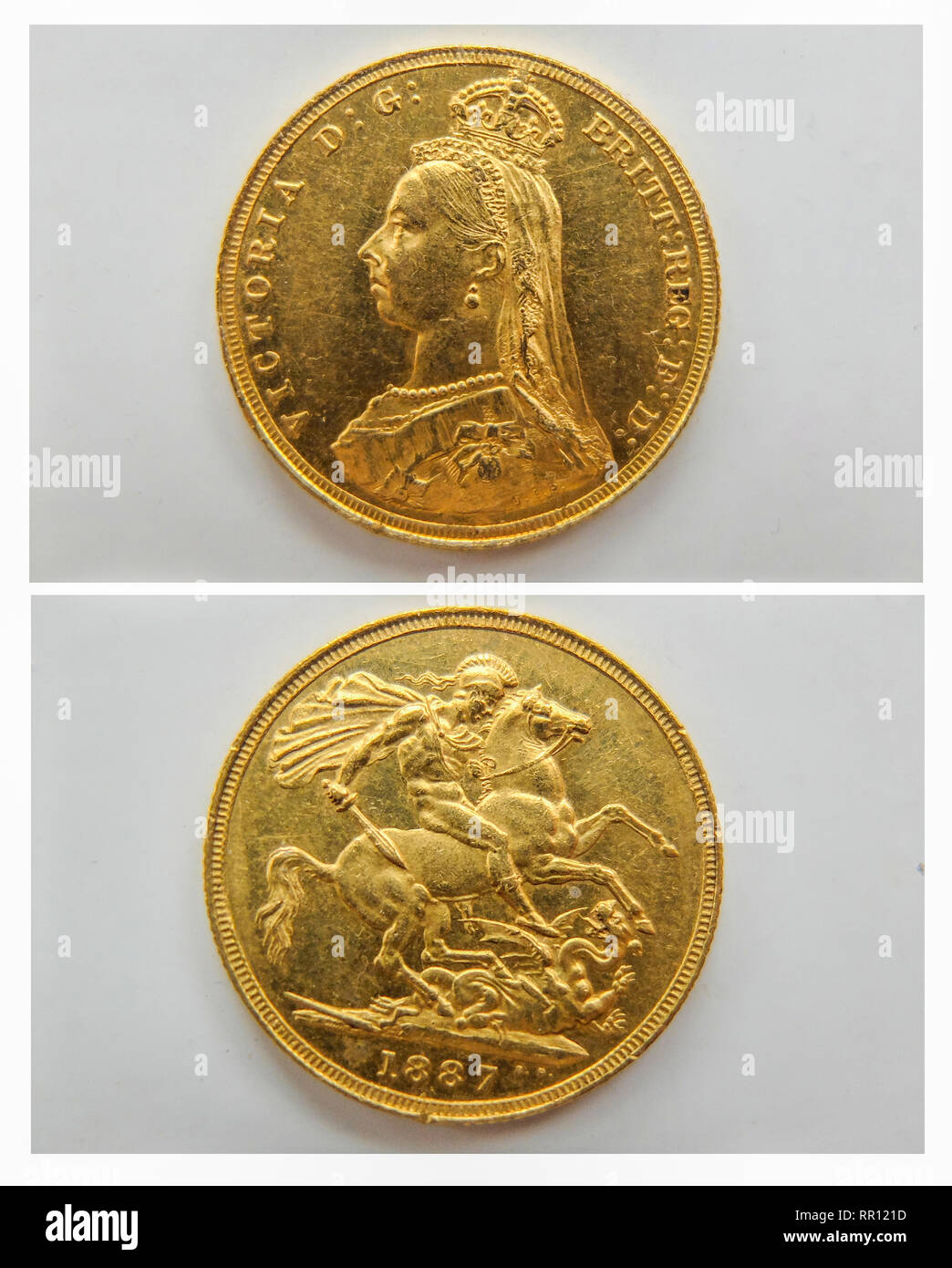 Six full sovereign and two half sovereign coins,dated from 1885 through ...