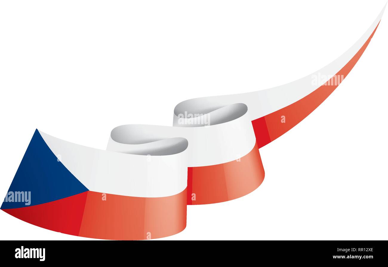 Czechia flag, vector illustration on a white background Stock Vector ...