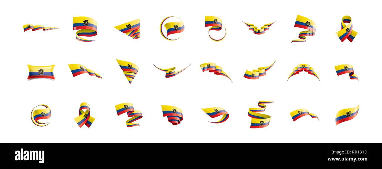 Ecuador flag, vector illustration on a white background Stock Vector ...