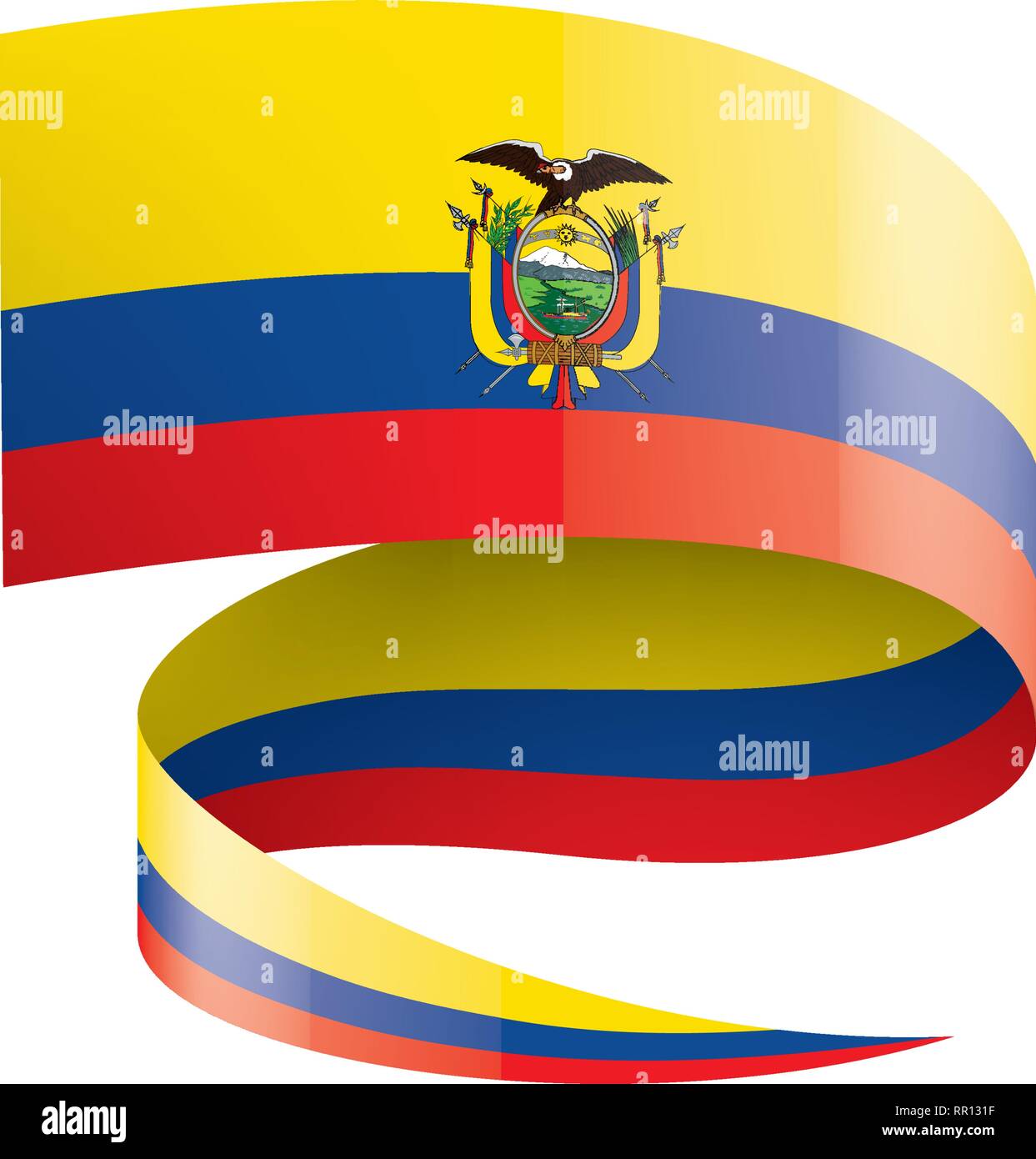 Ecuador flag, vector illustration on a white background Stock Vector ...