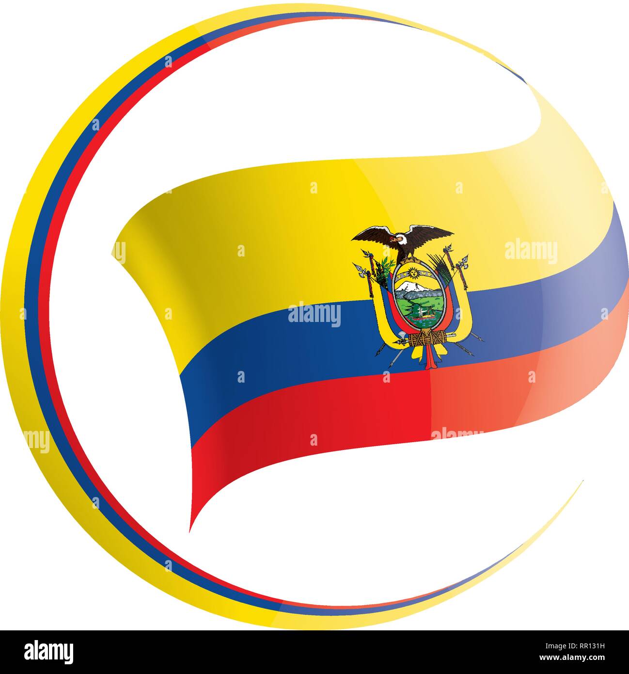 Ecuador flag, vector illustration on a white background Stock Vector ...