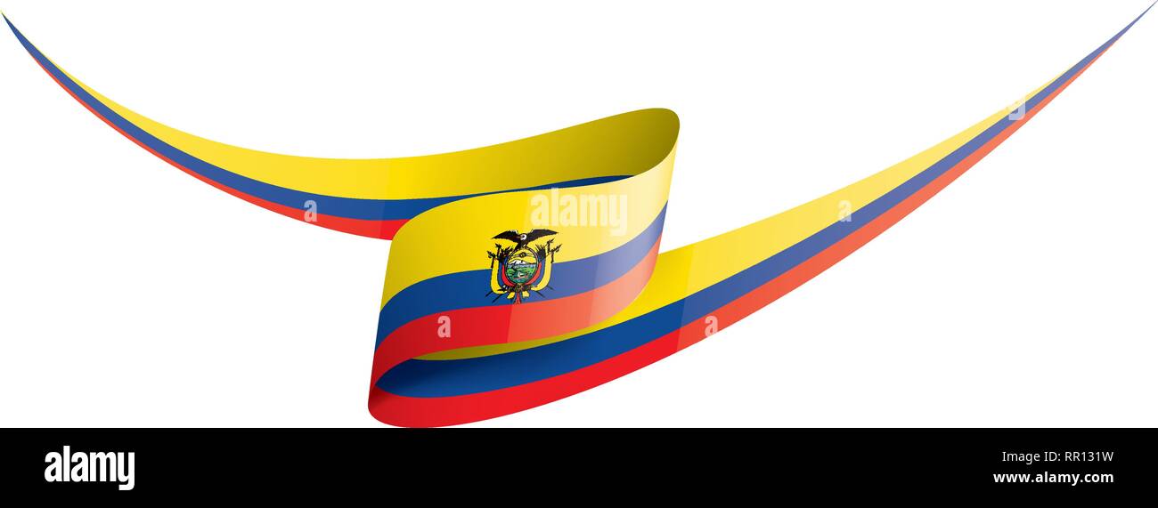 Ecuador flag, vector illustration on a white background Stock Vector ...