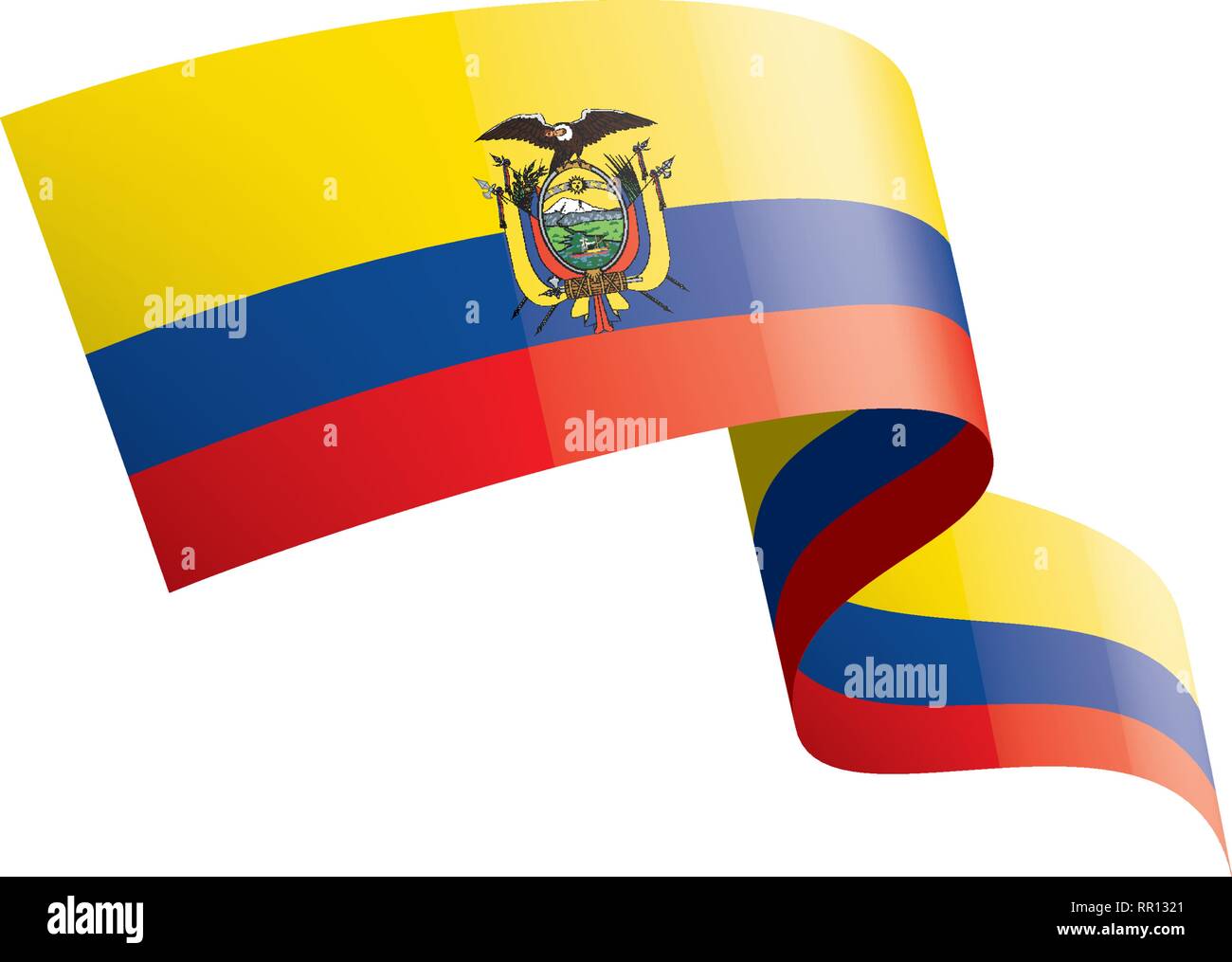 Ecuador flag, vector illustration on a white background Stock Vector ...