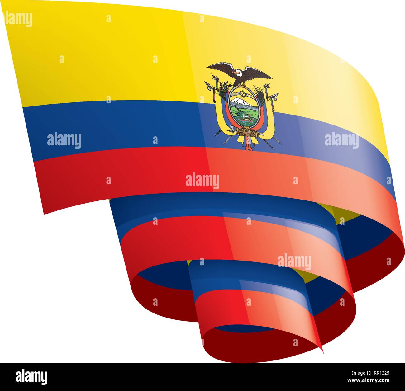 Ecuador flag, vector illustration on a white background Stock Vector ...
