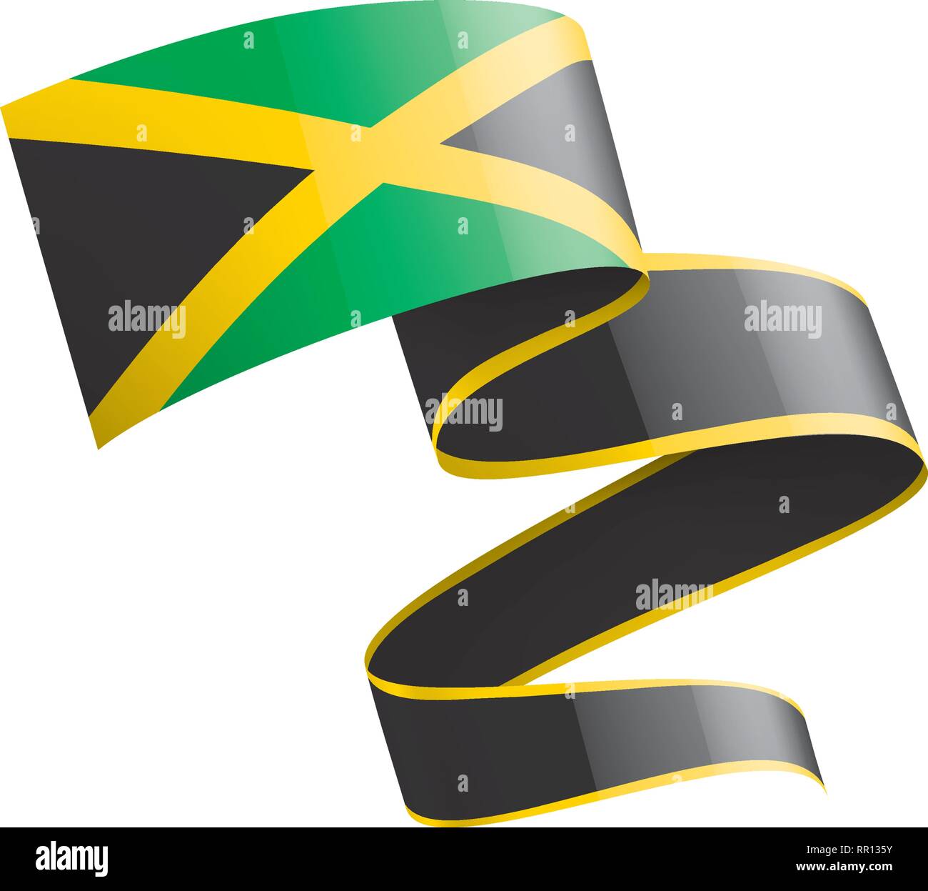 Jamaica flag, vector illustration on a white background Stock Vector ...
