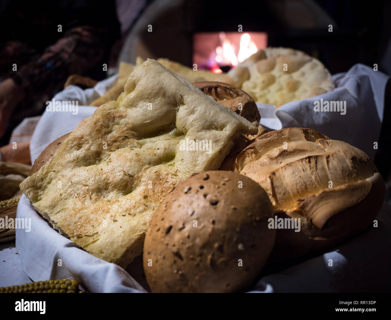 Baked bread in an old wood-burning oven Stock Photo - Alamy