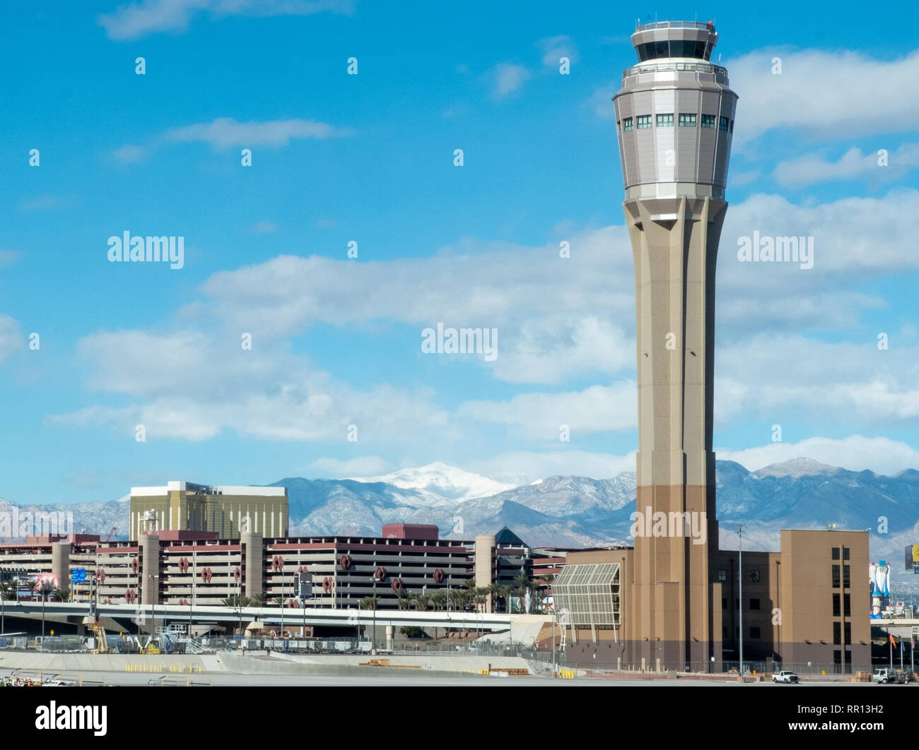 Control tower at McCarran International Airport in Las Vegas Stock ...