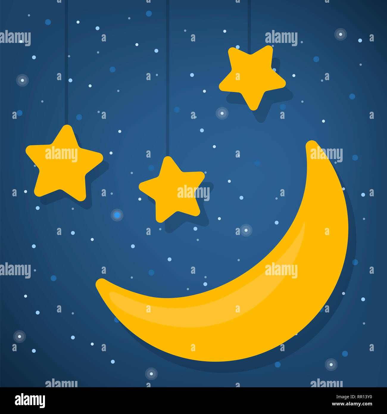 World sleep day concept. Good night. Star and moon shape in the sky ...
