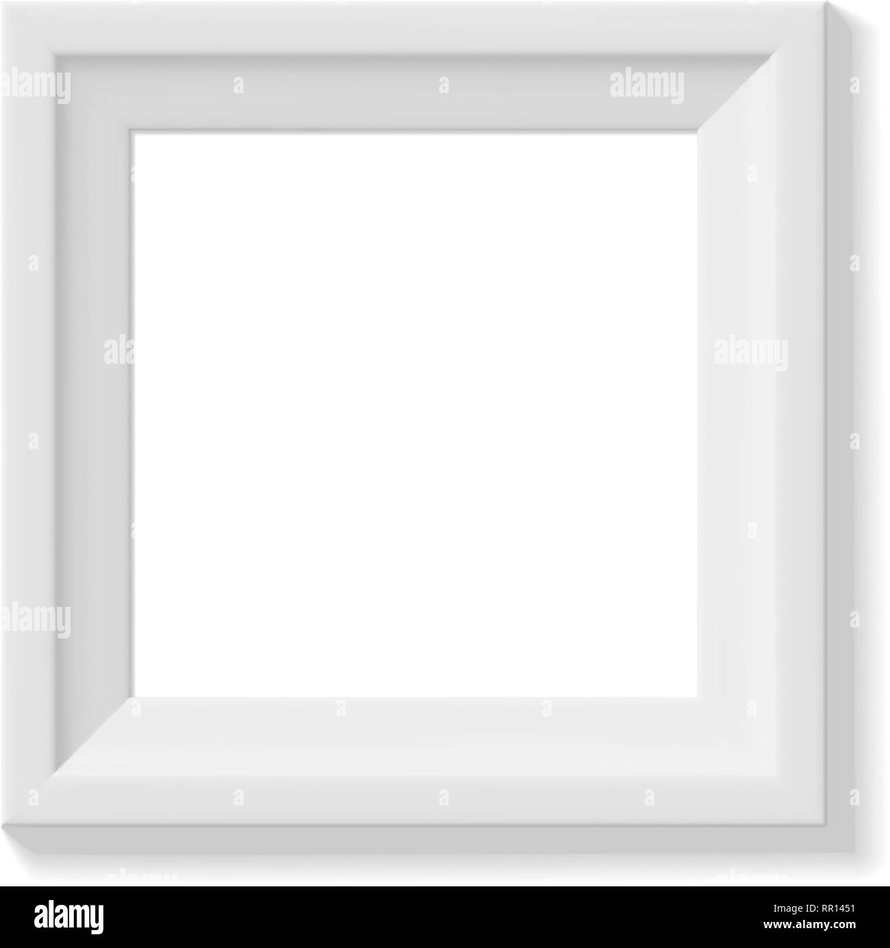 White square picture frame. Wide frame or small picture. Minimalistic ...