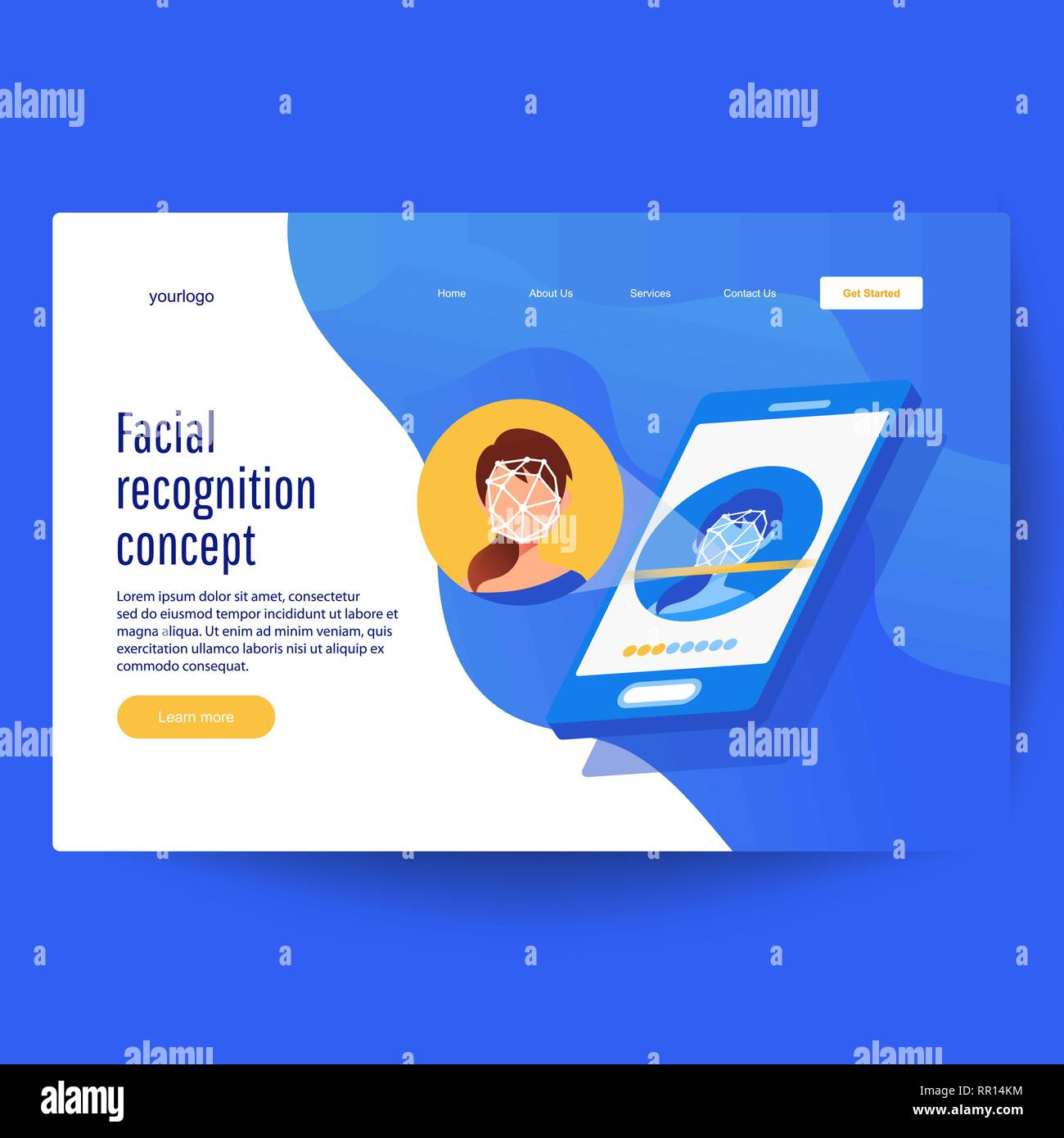 Face recognition technology concept. Biometric technology, identification Stock Vector Image ...