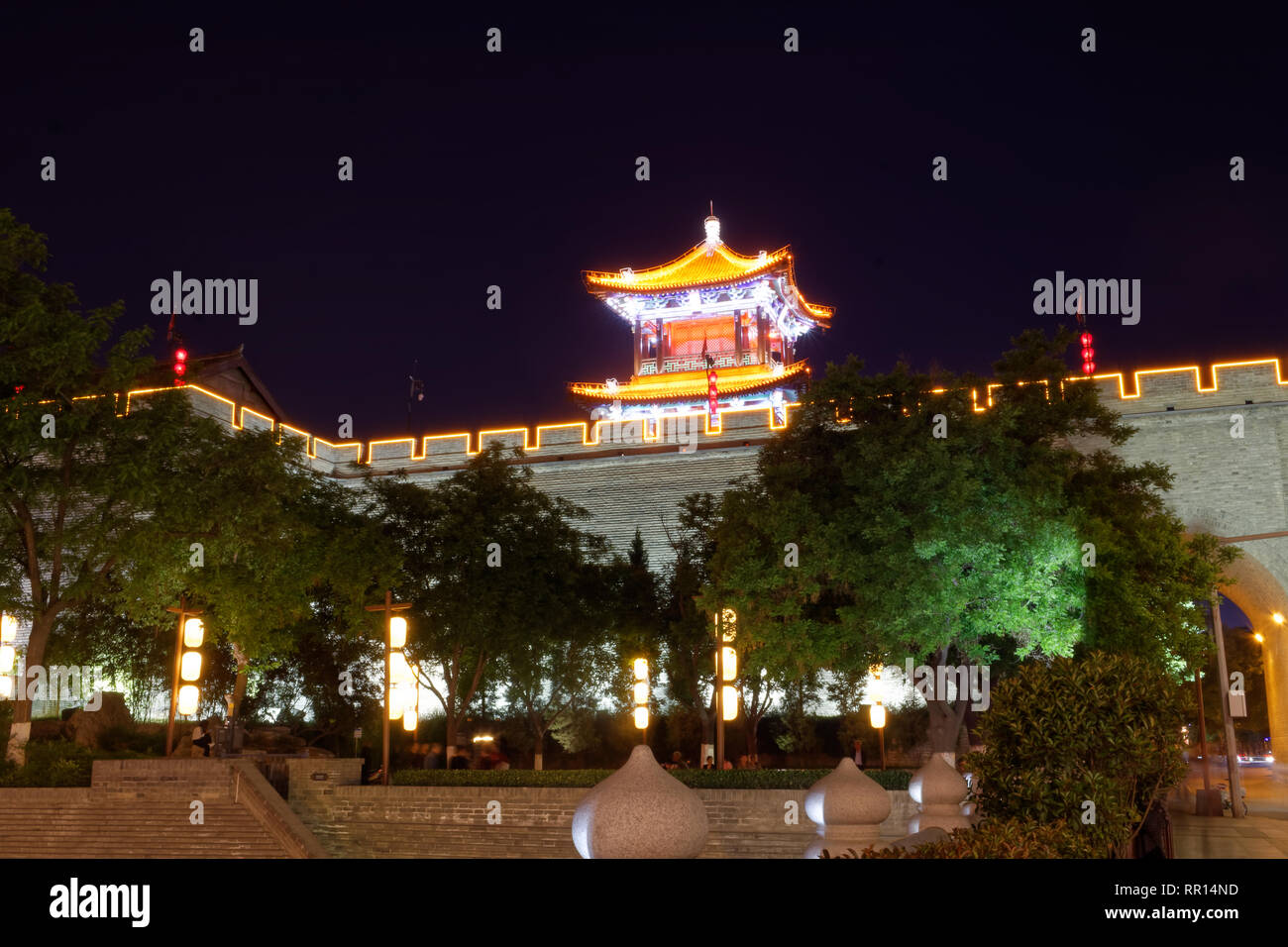 Night views of bountifully illuminated Xian, China Stock Photo - Alamy