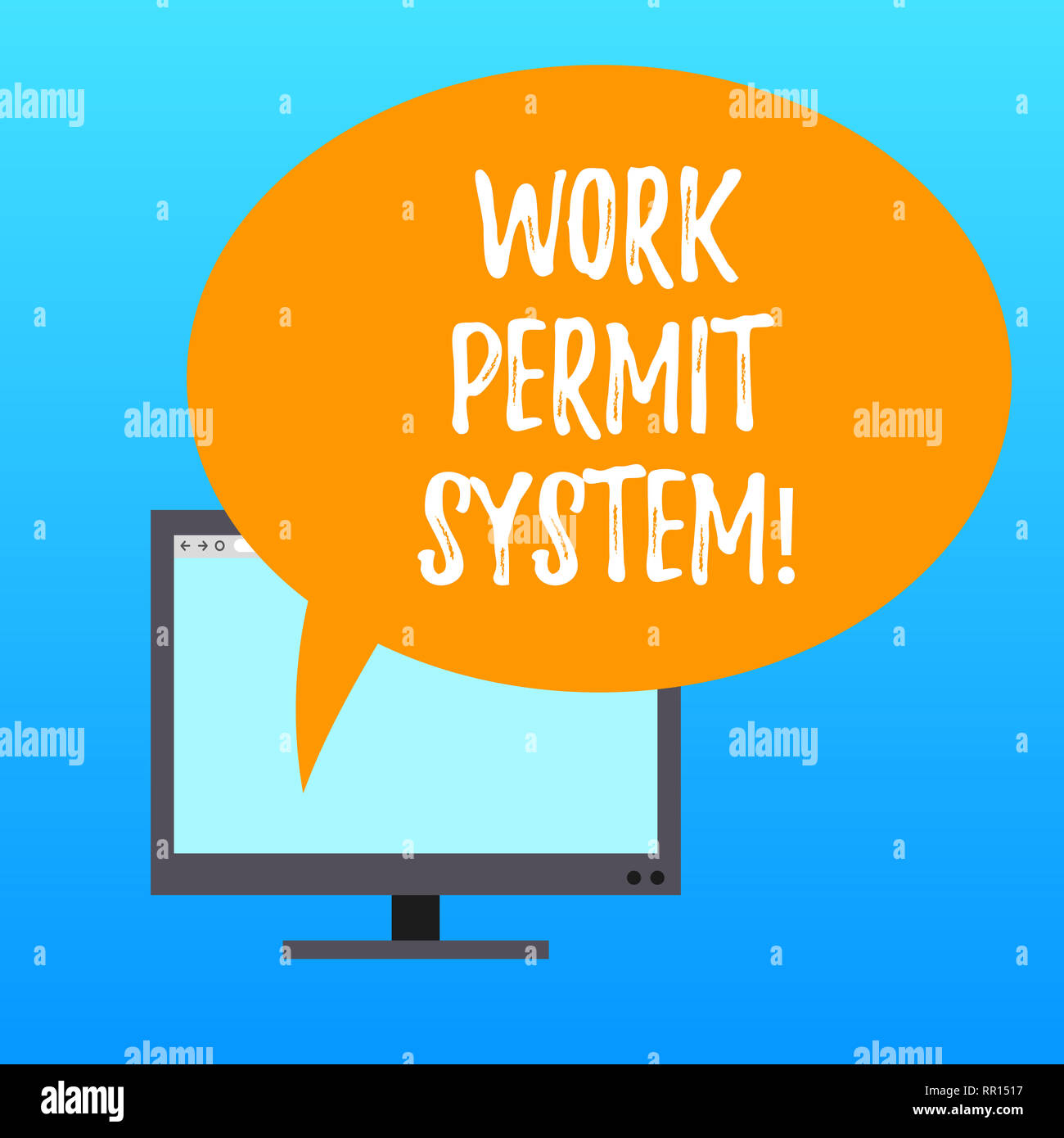 Handwriting text writing Work Permit System. Concept meaning formal ...