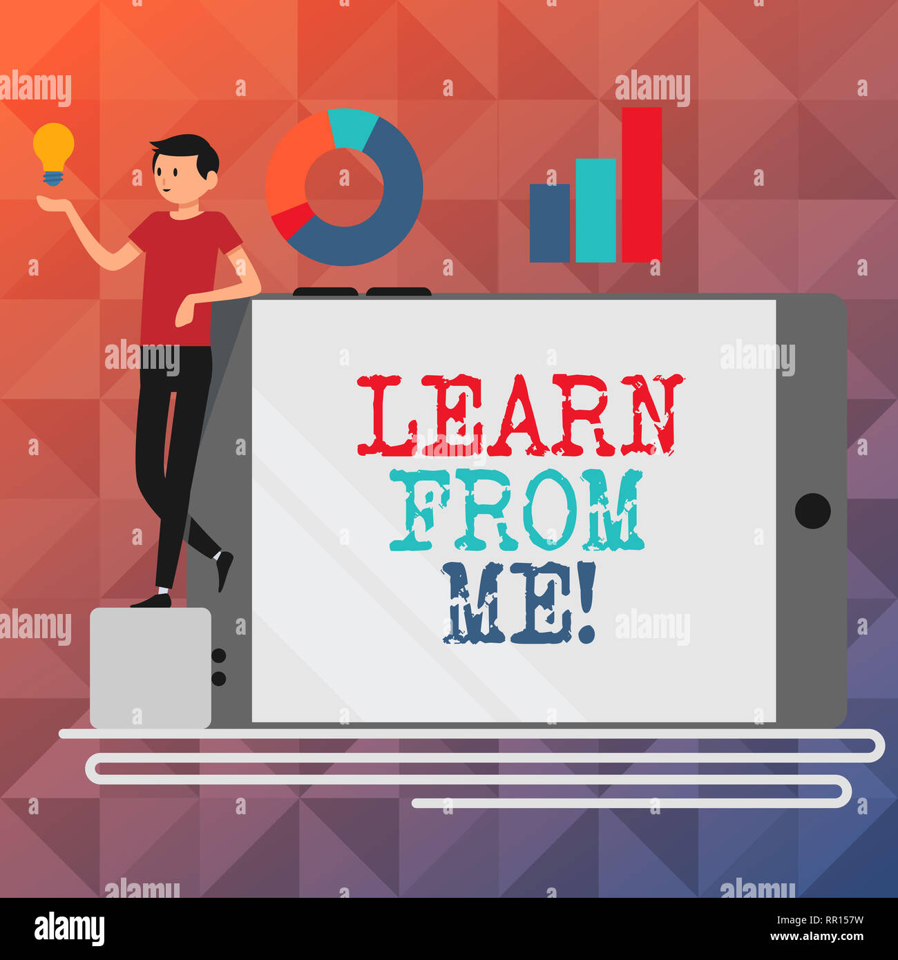 Text sign showing Learn From Me. Conceptual photo Follow my lead and ...