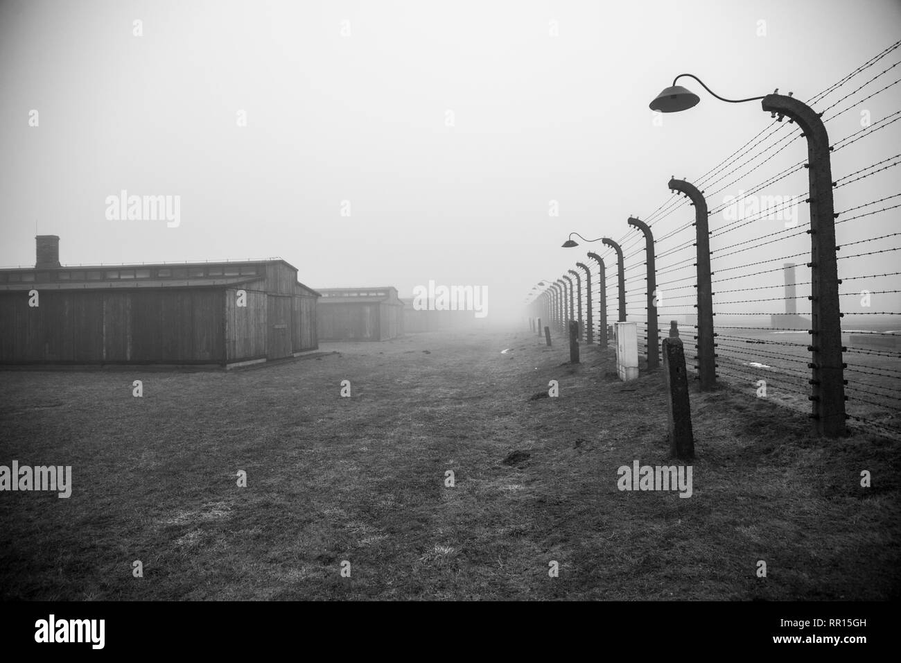 Auschwitz-Birkenau concentration camp. Death barrack. Jewish ...