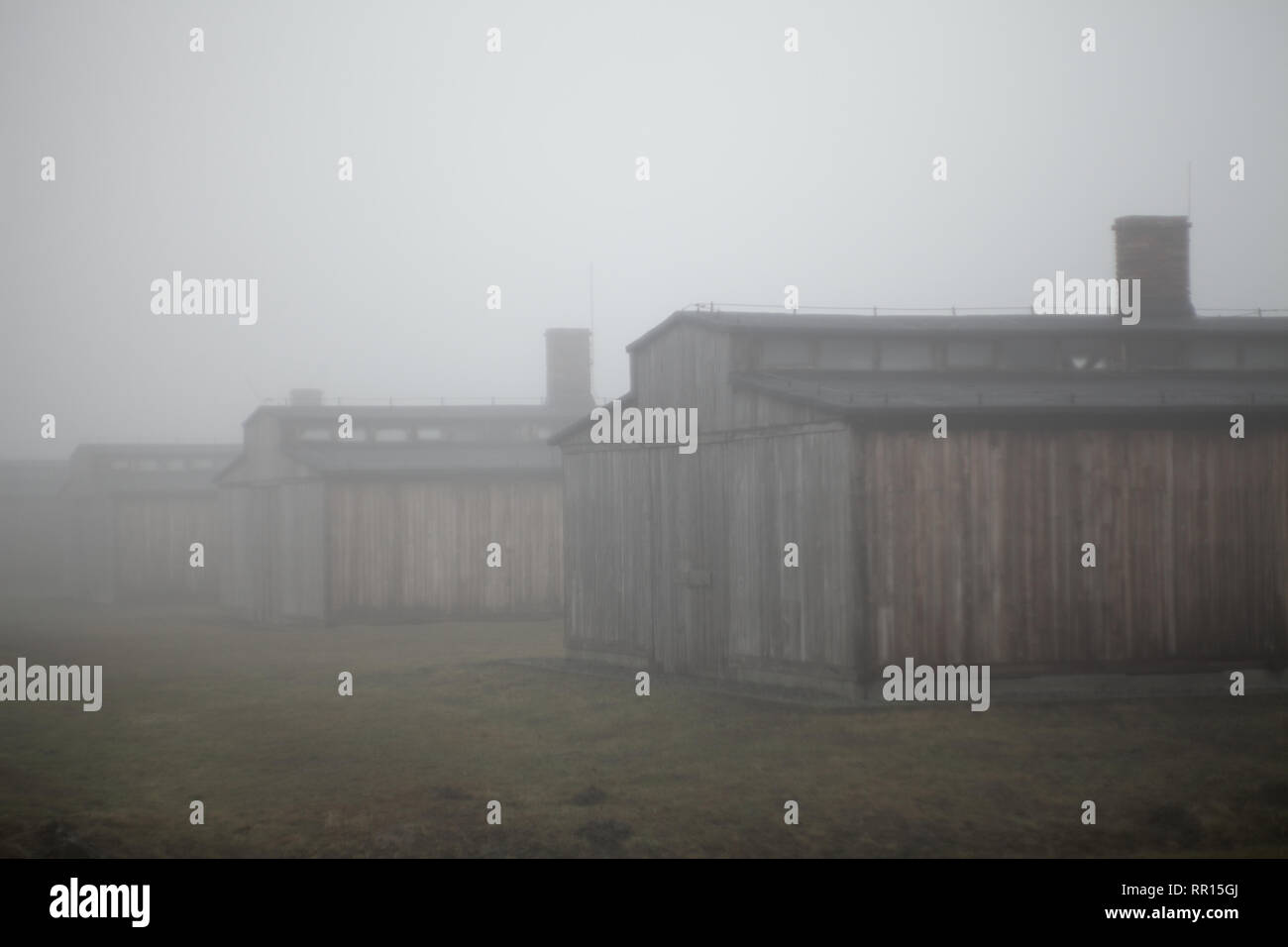 Auschwitz-Birkenau concentration camp. Death barrack. Jewish ...