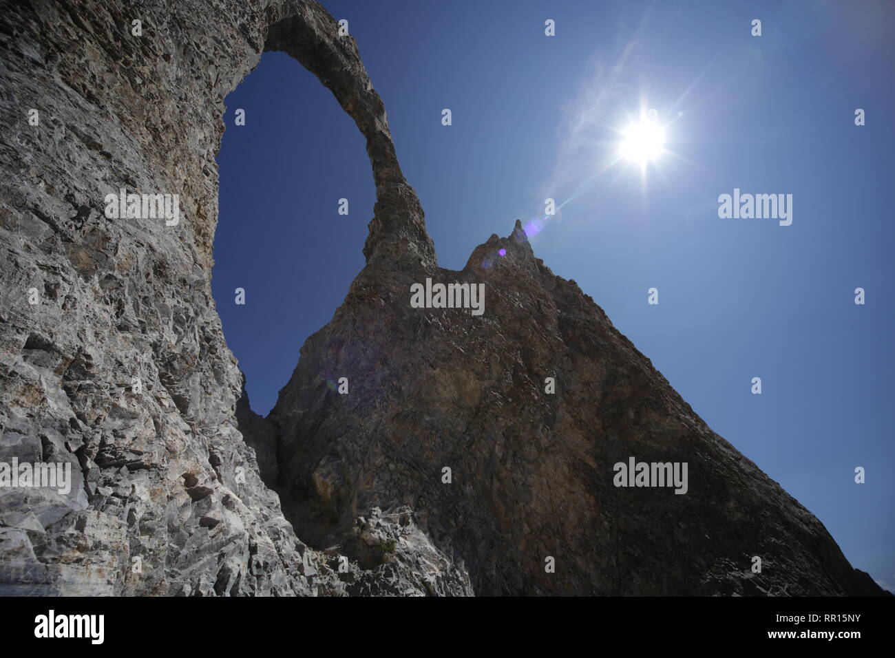 Powerful woman at Aguille Percee. Tignes, France Stock Photo - Alamy