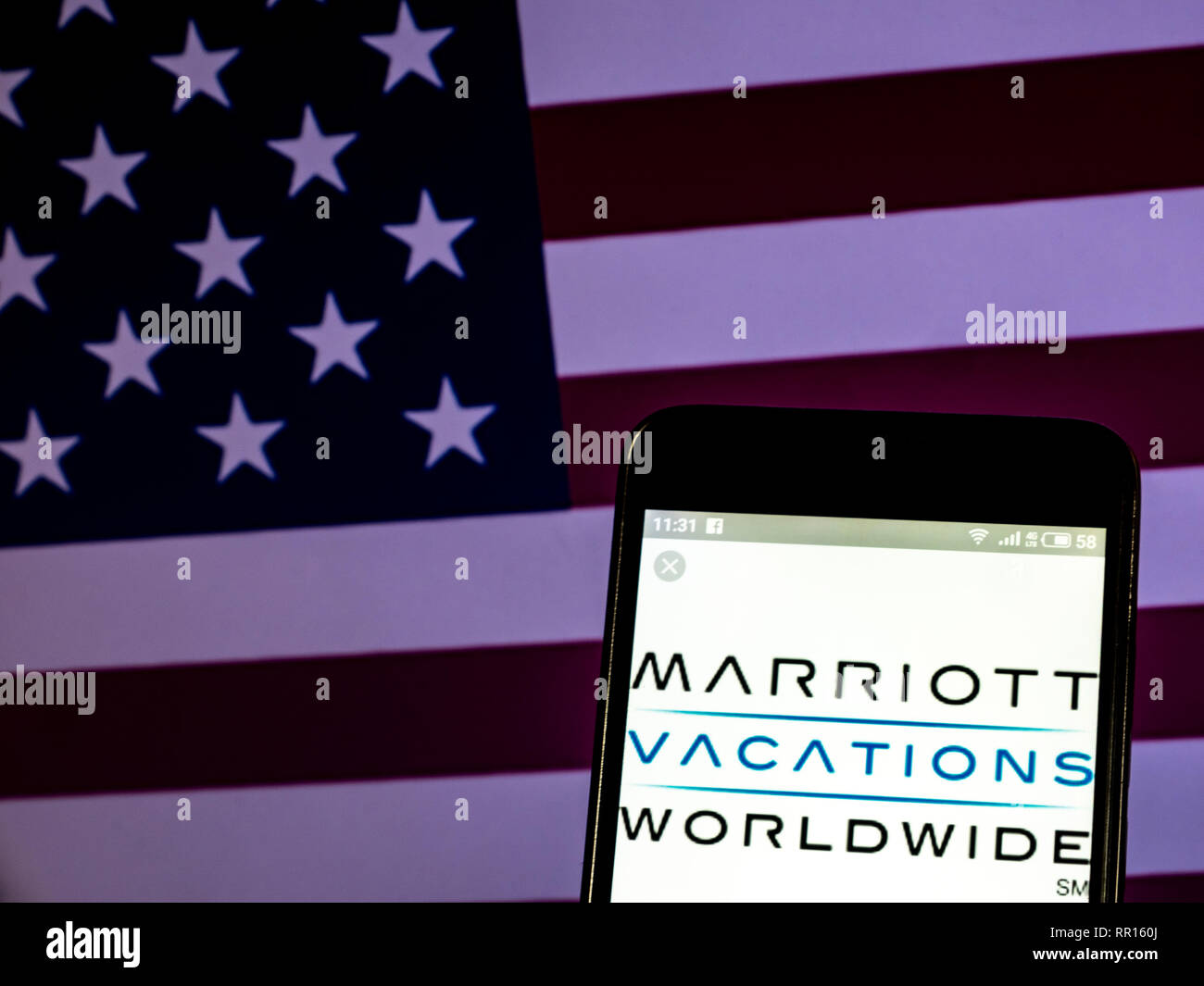 Marriott Vacations Worldwide Corporation logo seen displayed on smart ...