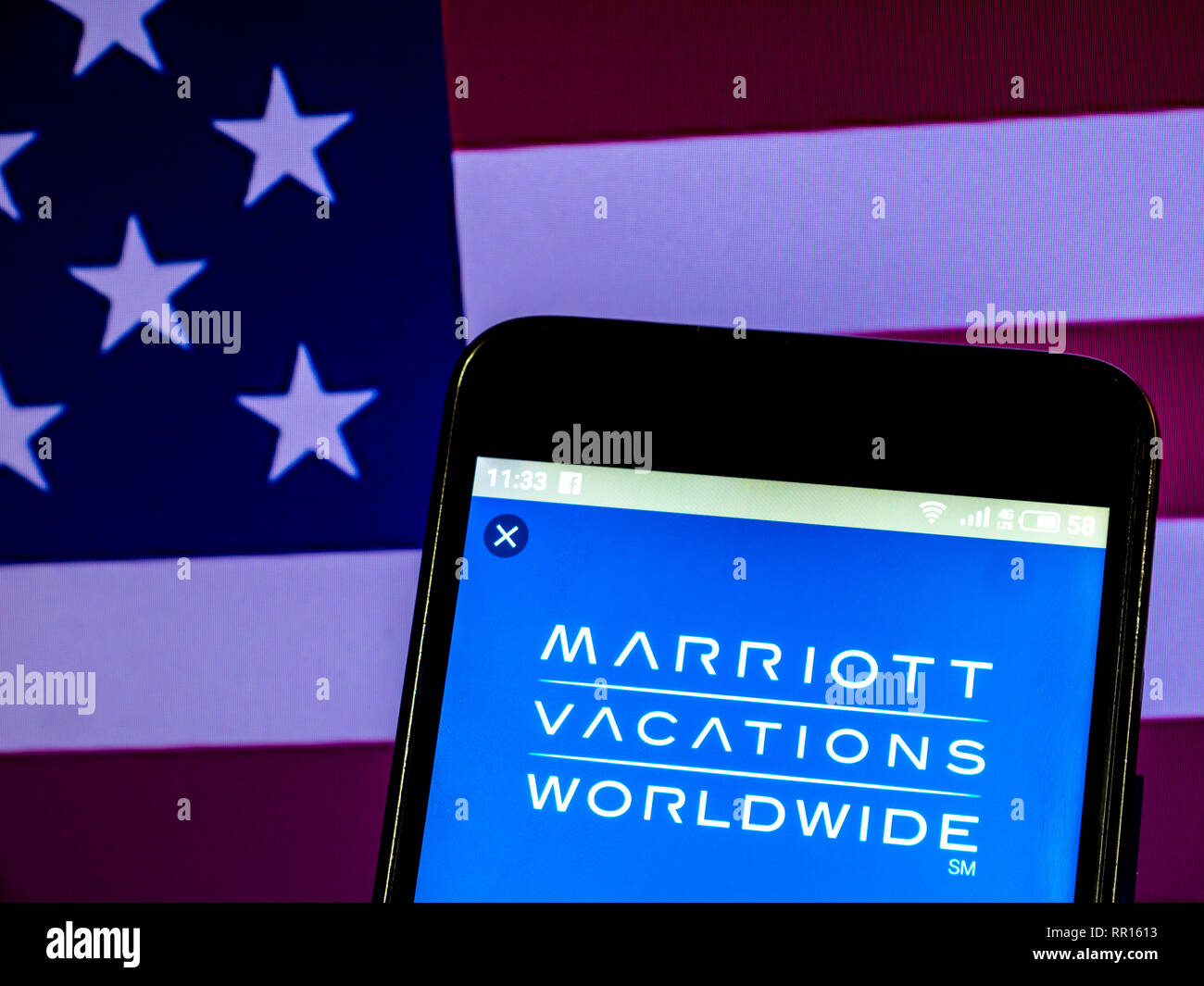Marriott Vacations Worldwide Corporation logo seen displayed on smart ...