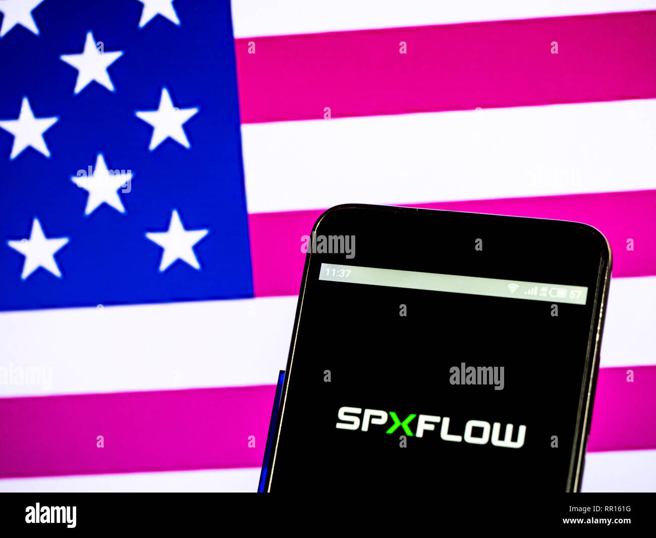 SPX Flow Technology company logo seen displayed on smart phone Stock ...
