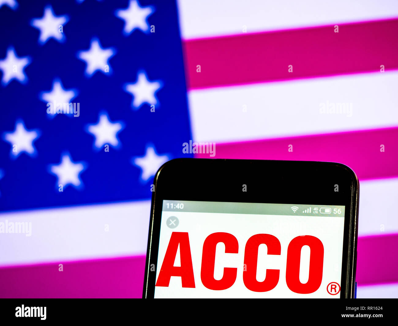 ACCO Brands company logo seen displayed on smart phone Stock Photo - Alamy