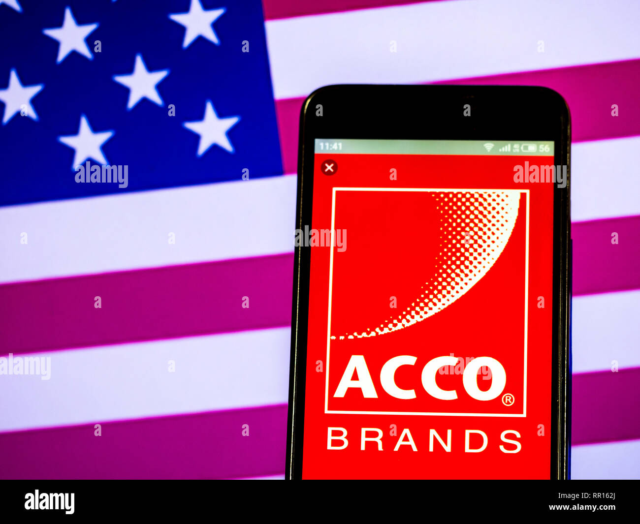 ACCO Brands company logo seen displayed on smart phone Stock Photo - Alamy