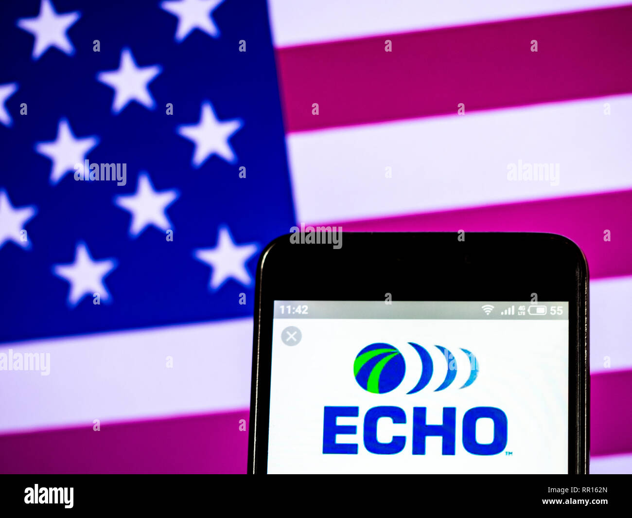 Echo Global Logistics company logo seen displayed on smart phone Stock ...