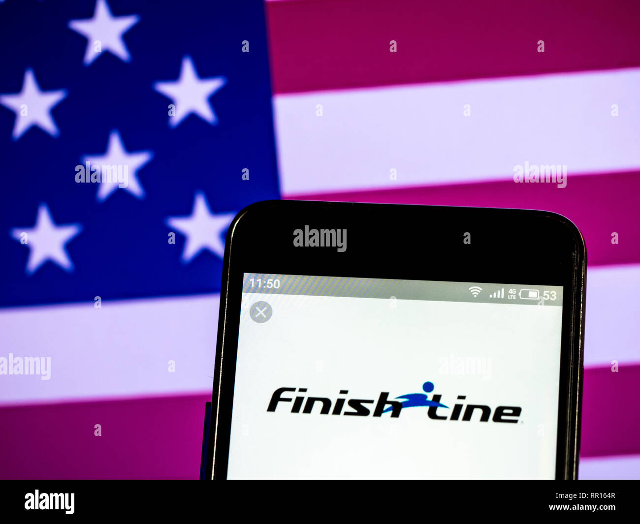Finish Line, Inc.company logo seen displayed on smart phone Stock Photo ...