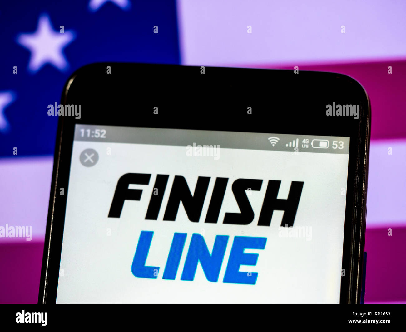 Finish Line, Inc.company logo seen displayed on smart phone Stock Photo ...