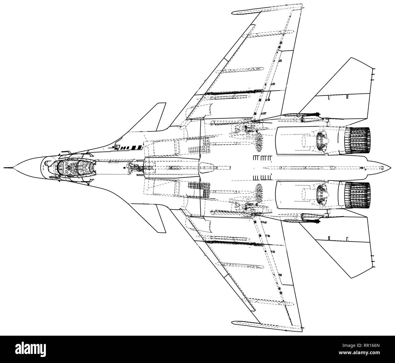 Fighter jet. Vector wireframe concept. Created illustration of 3d Stock ...