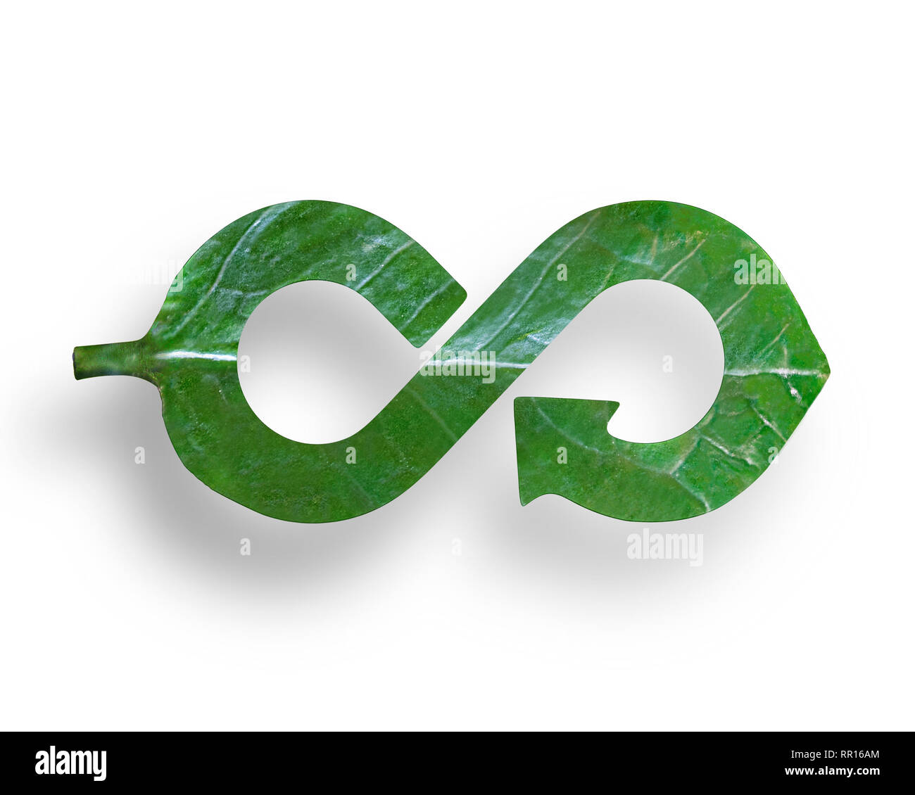 Green Eco-friendly and circular economy concept, leaf in form of arrow ...