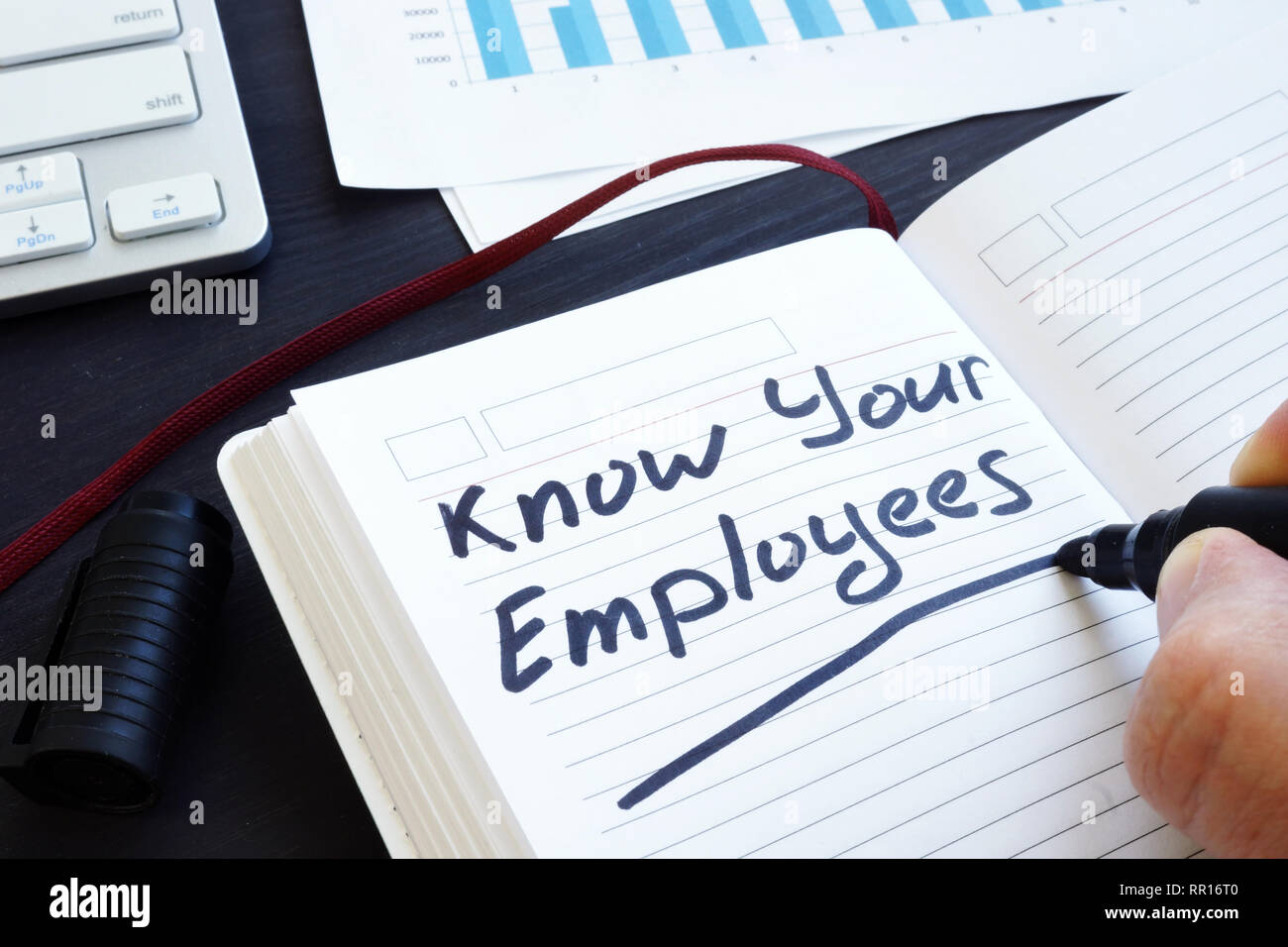 Know Your Employees written in a note. People management Stock Photo ...
