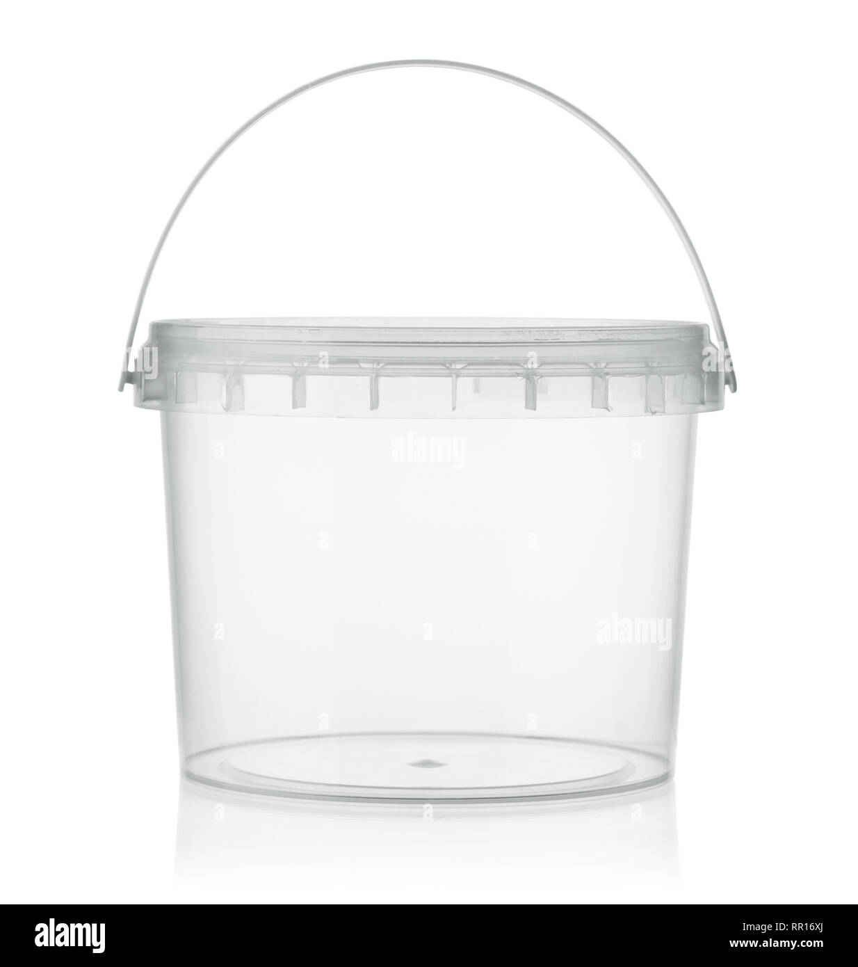 Empty plastic food bucket isolated on white background Stock Photo - Alamy