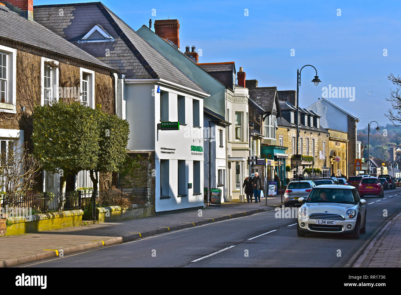 A general street view of the High Street in Cowbridge with it's ...