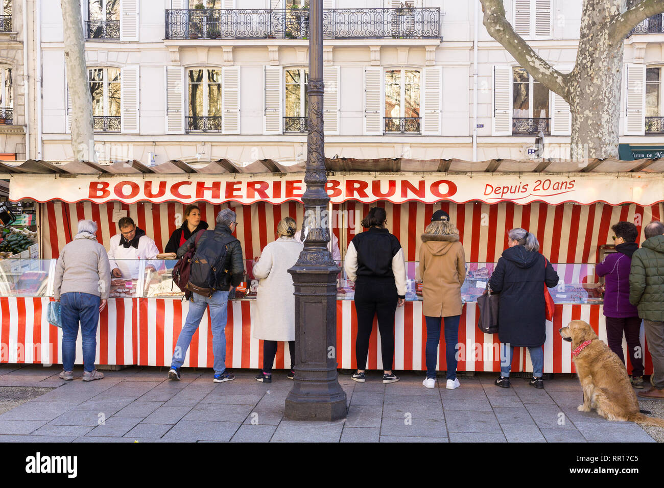 Boucherie Bruno - butcher shop at the Bastille fresh market in Paris ...