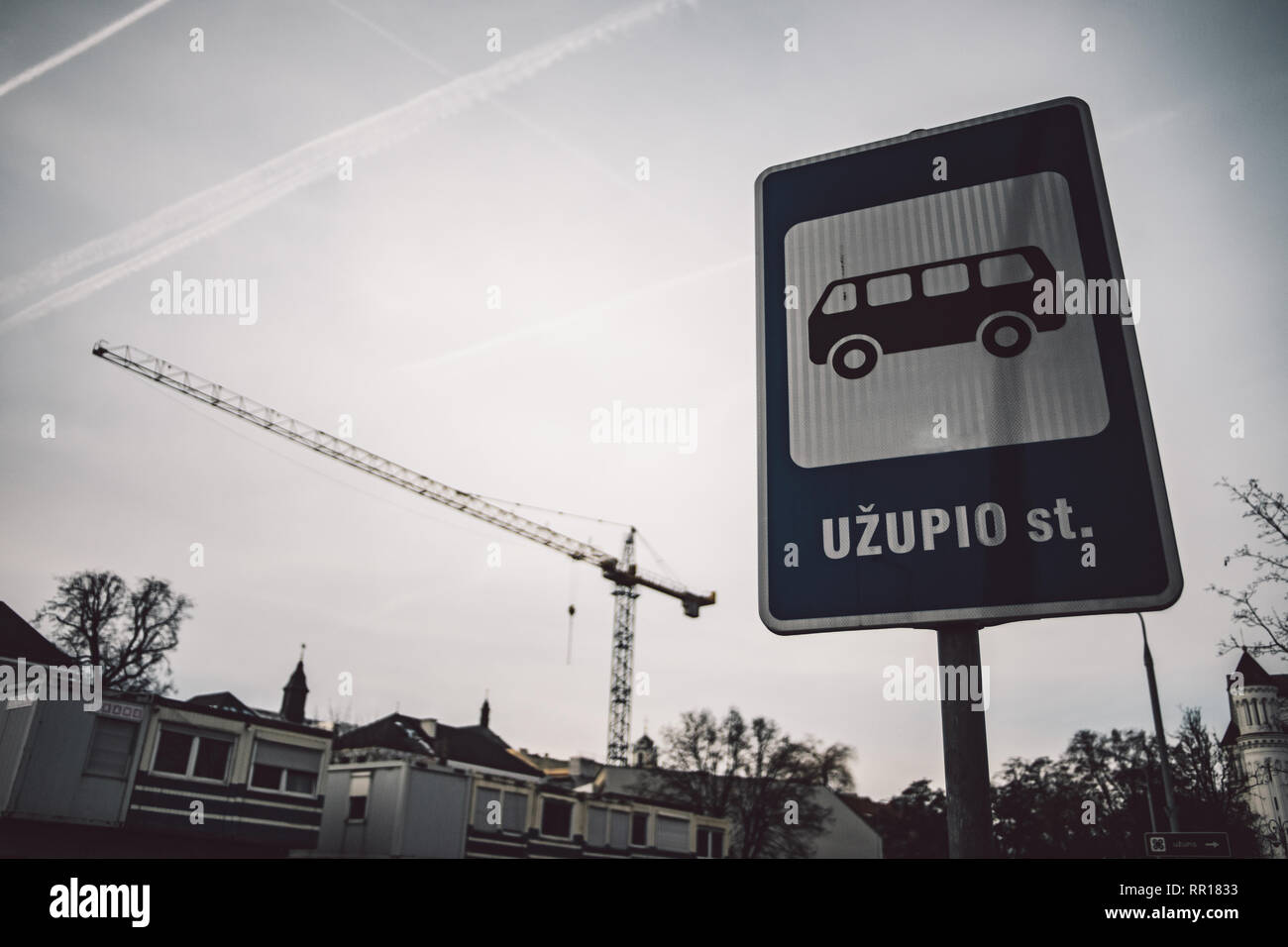 Old bus stop sign hi-res stock photography and images - Alamy