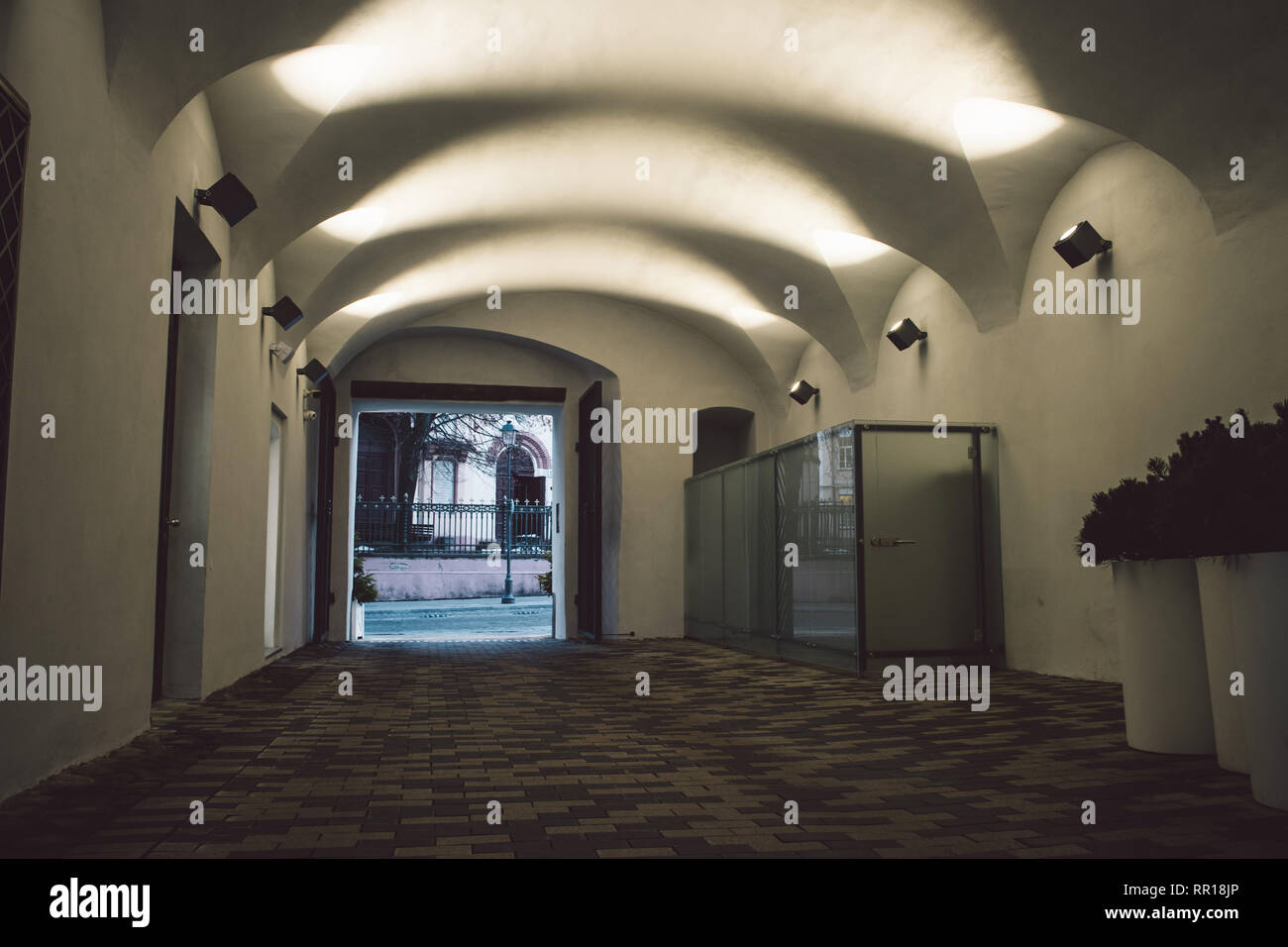 Vilnius old town street arc hi-res stock photography and images - Alamy