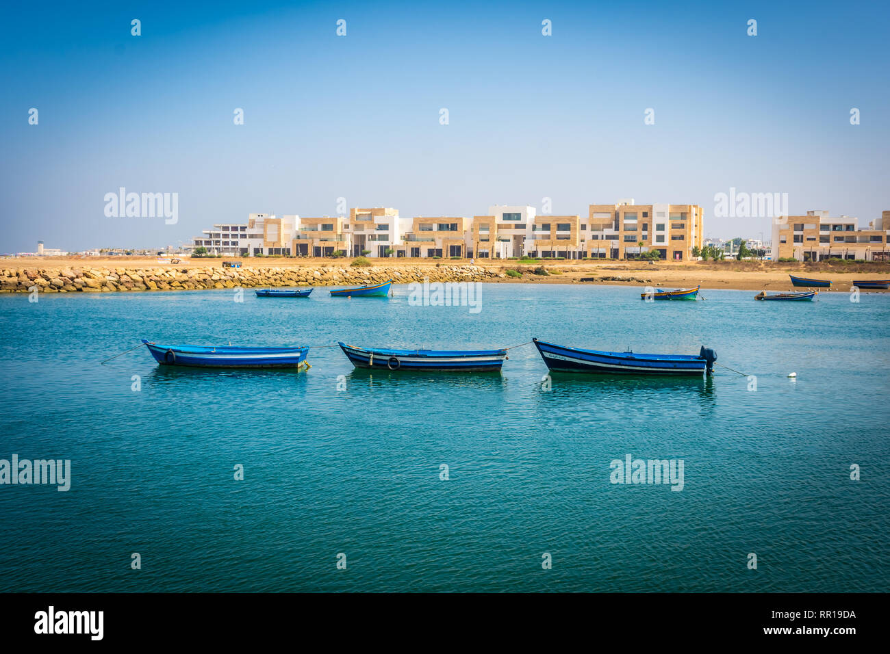 Three traditional boats in the harbor of Rabat, Morocco Stock Photo - Alamy