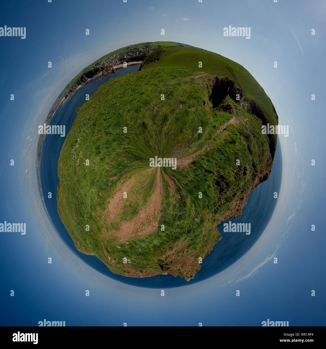 A 360 degree image of Bolt Tail in South Devon looking over to Hope ...